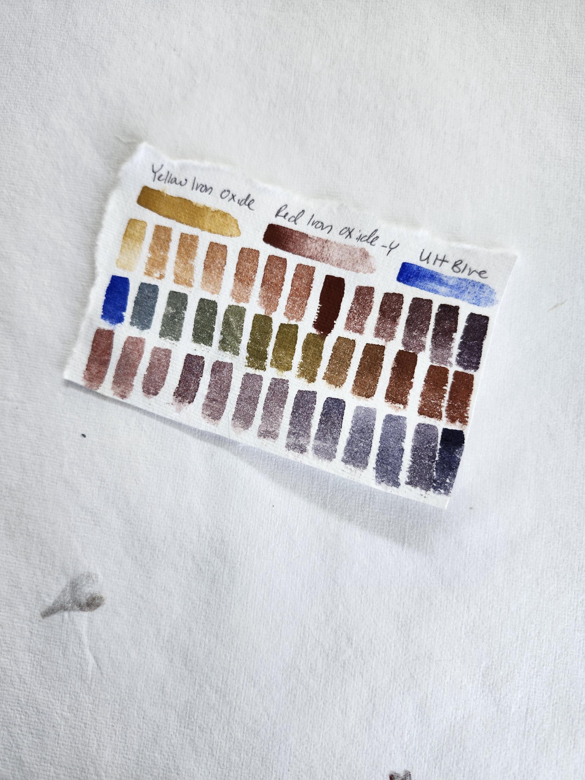 Handmade Watercolor Primary Colors Set | Quarter Pan Set Iron Oxide ...