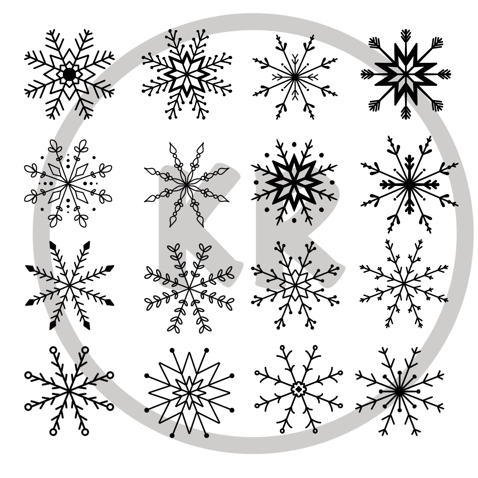 Hand Drawn Snowflake Doodle Digital Download - Etsy