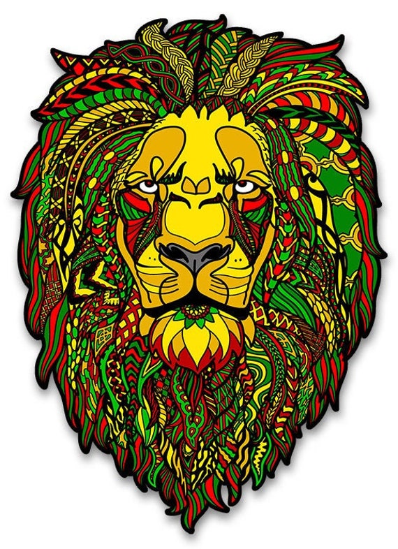 Colorful Reggae Rasta Lion Vinyl Sticker Decal FREE Shipping - Etsy