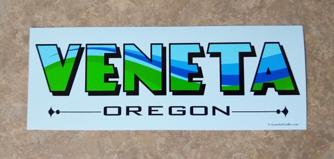 Veneta Oregon Vinyl Bumper Sticker Decal - FREE Shipping - Etsy