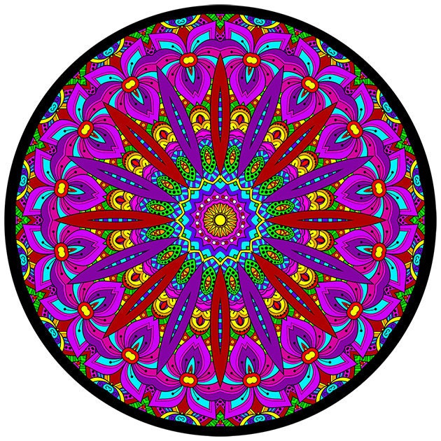 Trippy Crazy Colorful Mandala Vinyl Sticker Decal - FREE Shipping - Etsy