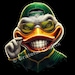 Cool Smiling Duck Face Wearing Green and Yellow and Baseball Cap ...