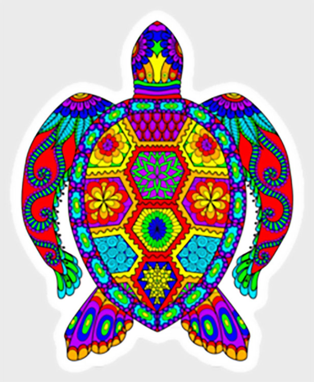 Colorful Sea Turtle Vinyl Sticker Decal - FREE Shipping - Etsy
