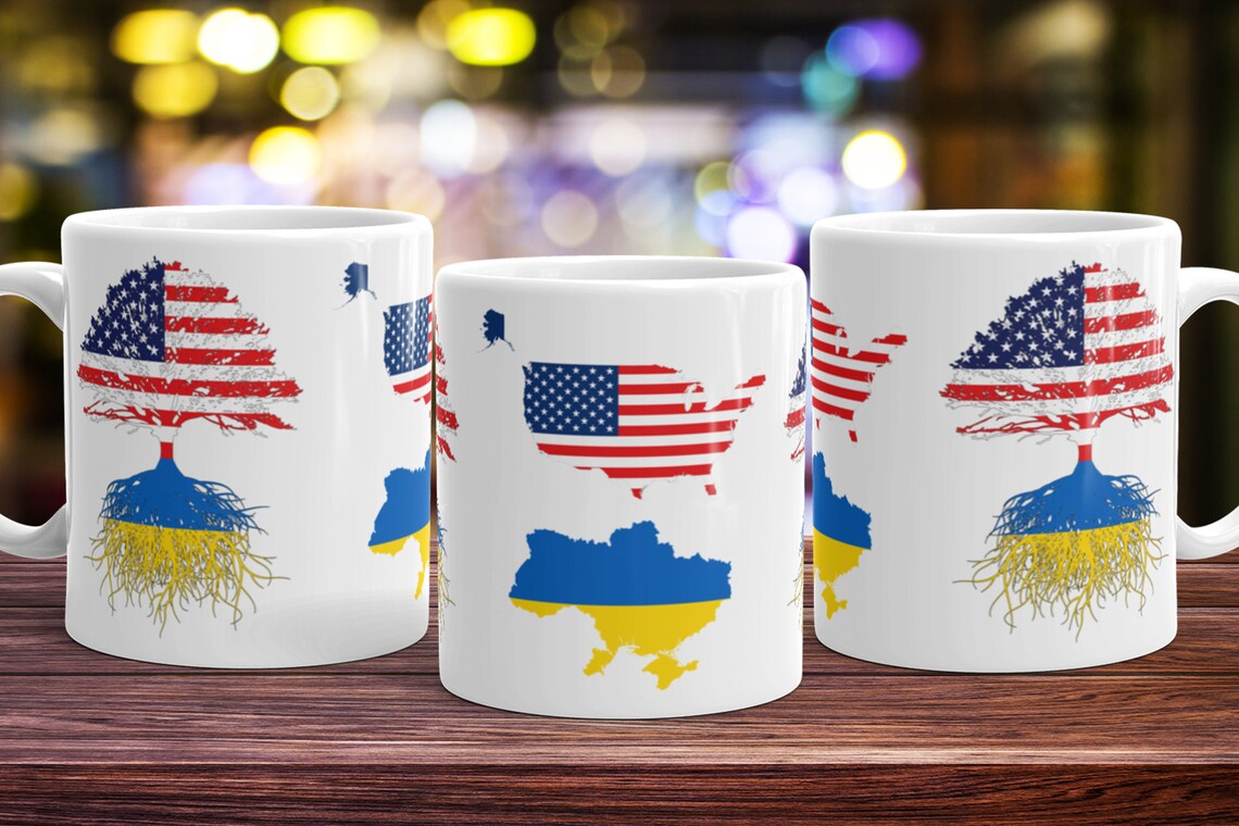 Ukraine Immigrant Roots Tee Coffee Mug Cup Ukraine USA Flag - Etsy