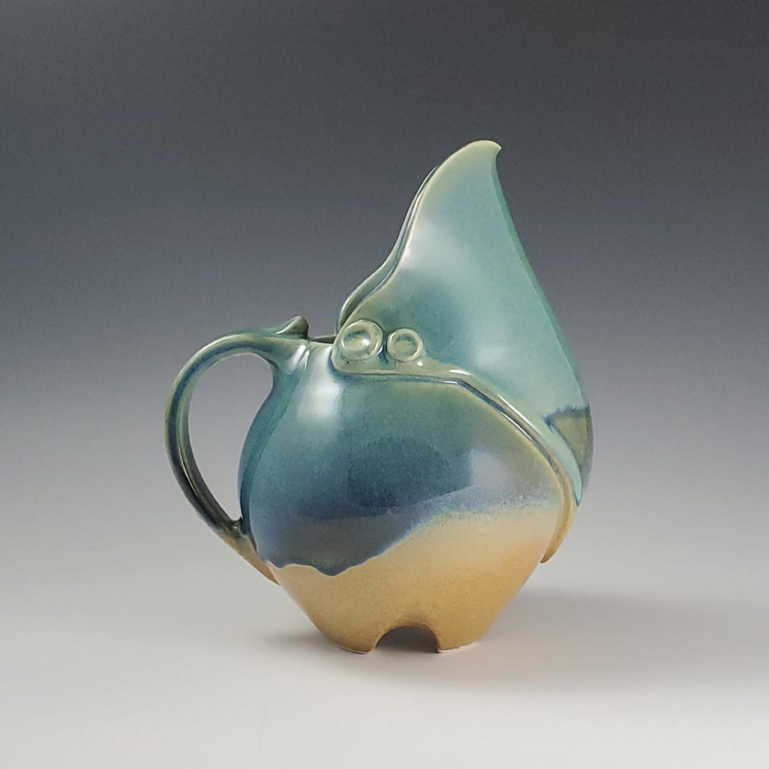 Ceramic Round Pitcher, Pottery Pitcher, Gravy Boat, Round Pottery Jug ...