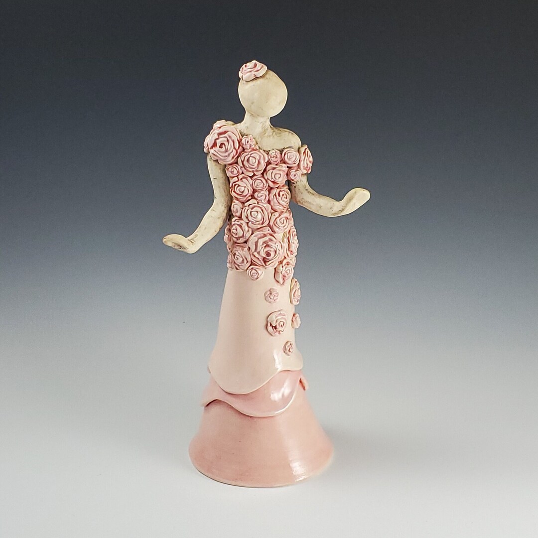 Elegant Lady Figurine, Ceramic Sculpture Handmade, Pottery Lady ...