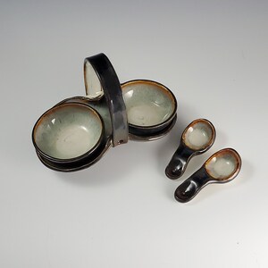 Ceramic Condiment Caddy, Condiment Set, Double Bowl, Mini Bowl Set ...