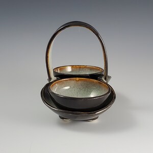 Ceramic Condiment Caddy, Condiment Set, Double Bowl, Mini Bowl Set ...