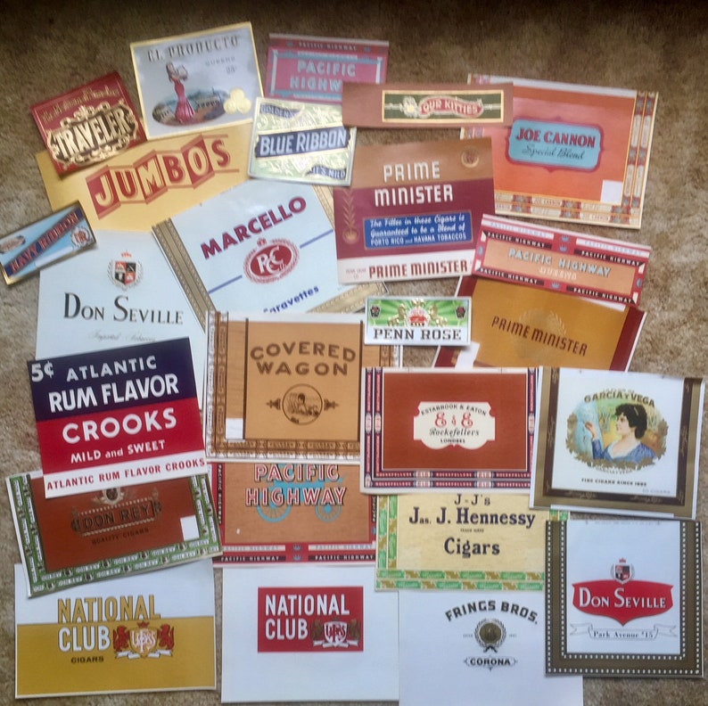 Paper Cigar Box Labels 25 Different Ones - Etsy