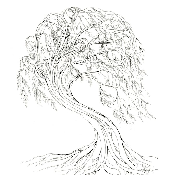 Willow Tree Greeting Card - Etsy