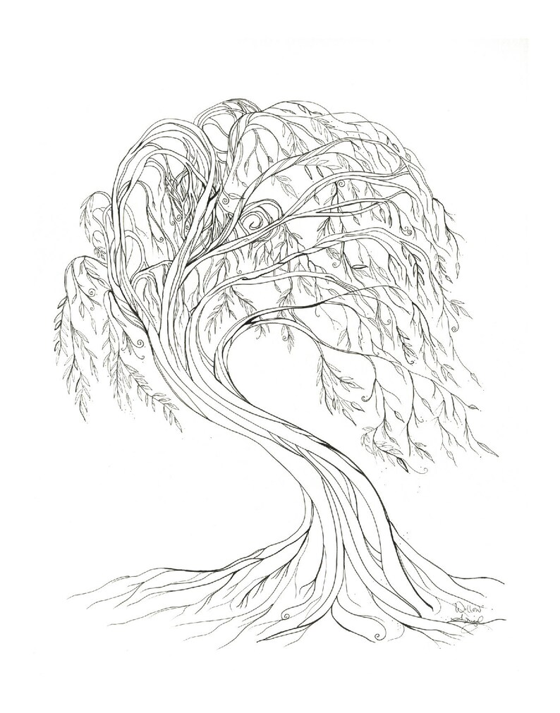 Willow Tree Greeting Card - Etsy