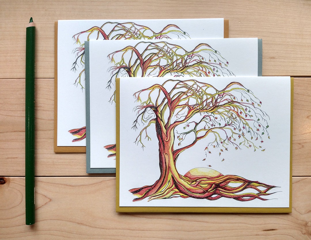 Let Go Tree Greeting Card - Etsy
