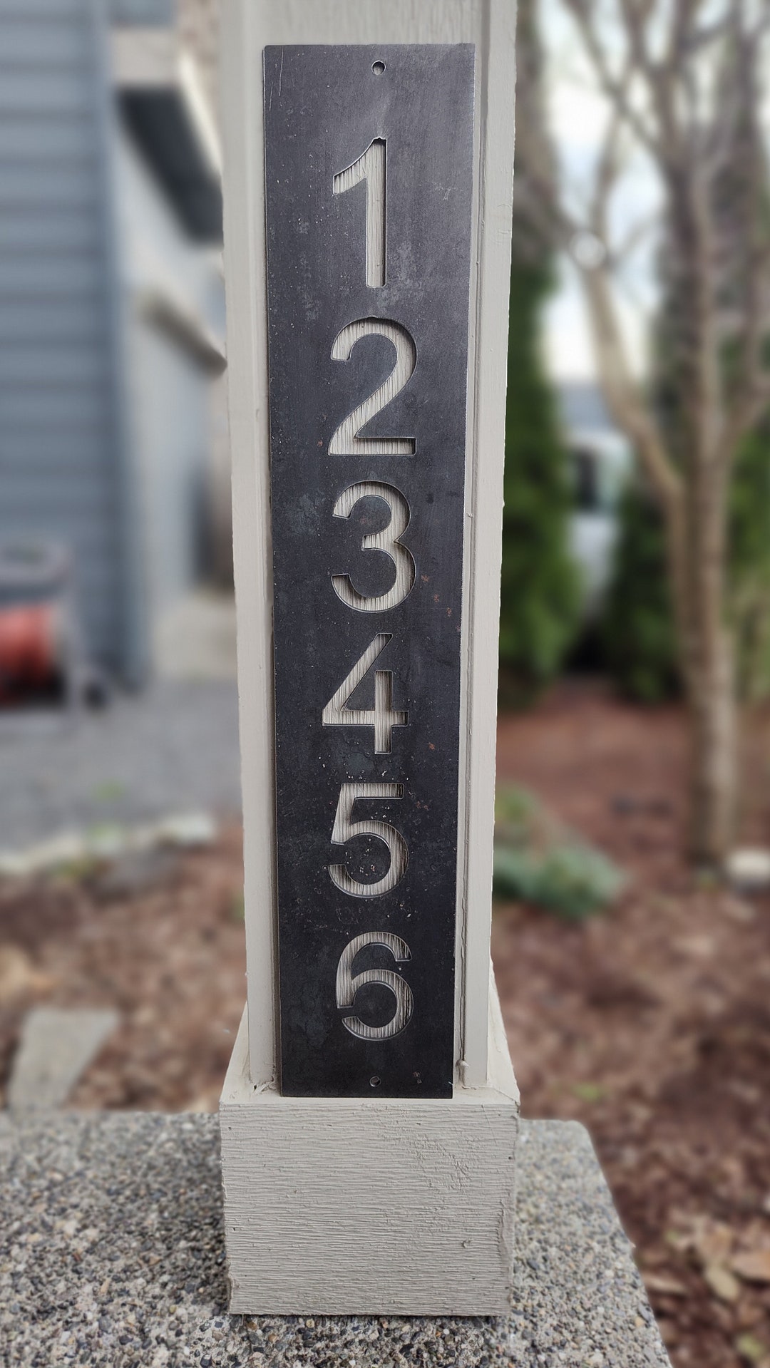 Address Sign, Vertical Metal Address Sign, House Numbers, Steel Address ...