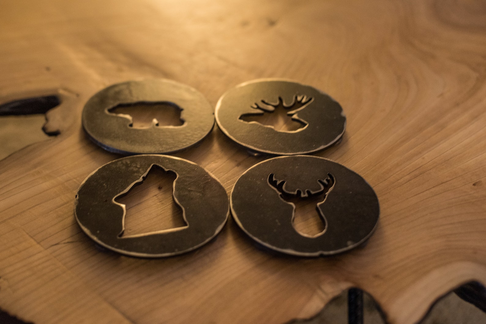 Metal Coaster Set, Steel Table Coasters, Wildlife Table Coasters ...