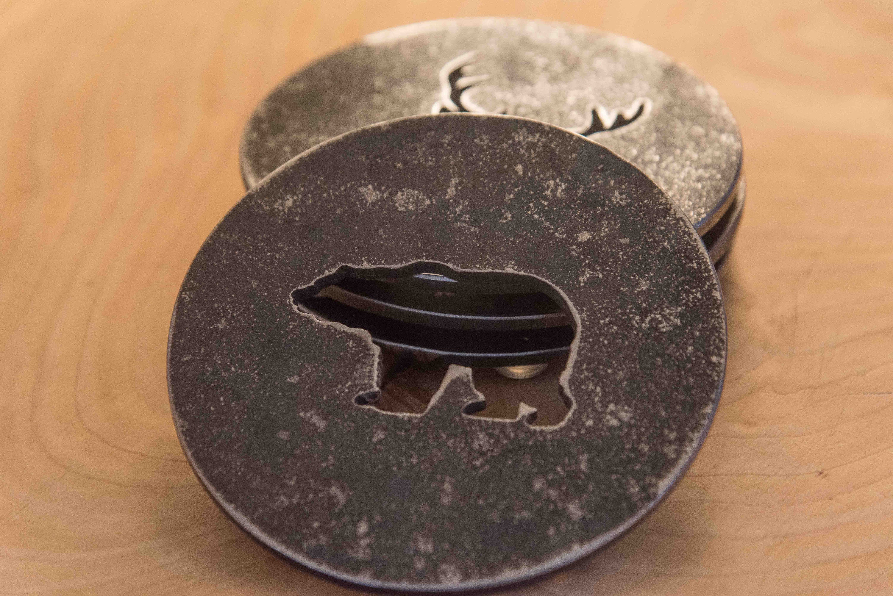 Metal Coaster Set, Steel Table Coasters, Wildlife Table Coasters ...