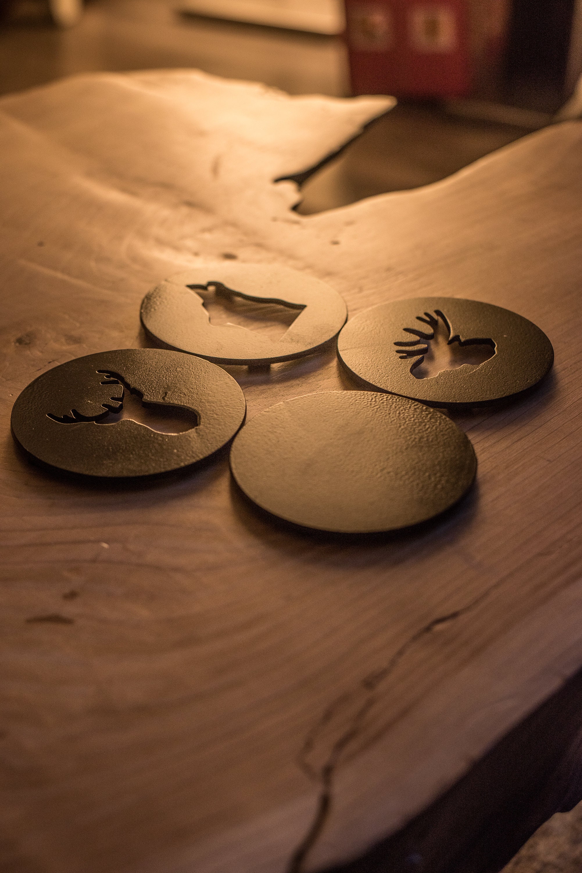 Metal Coaster Set, Steel Table Coasters, Wildlife Table Coasters ...