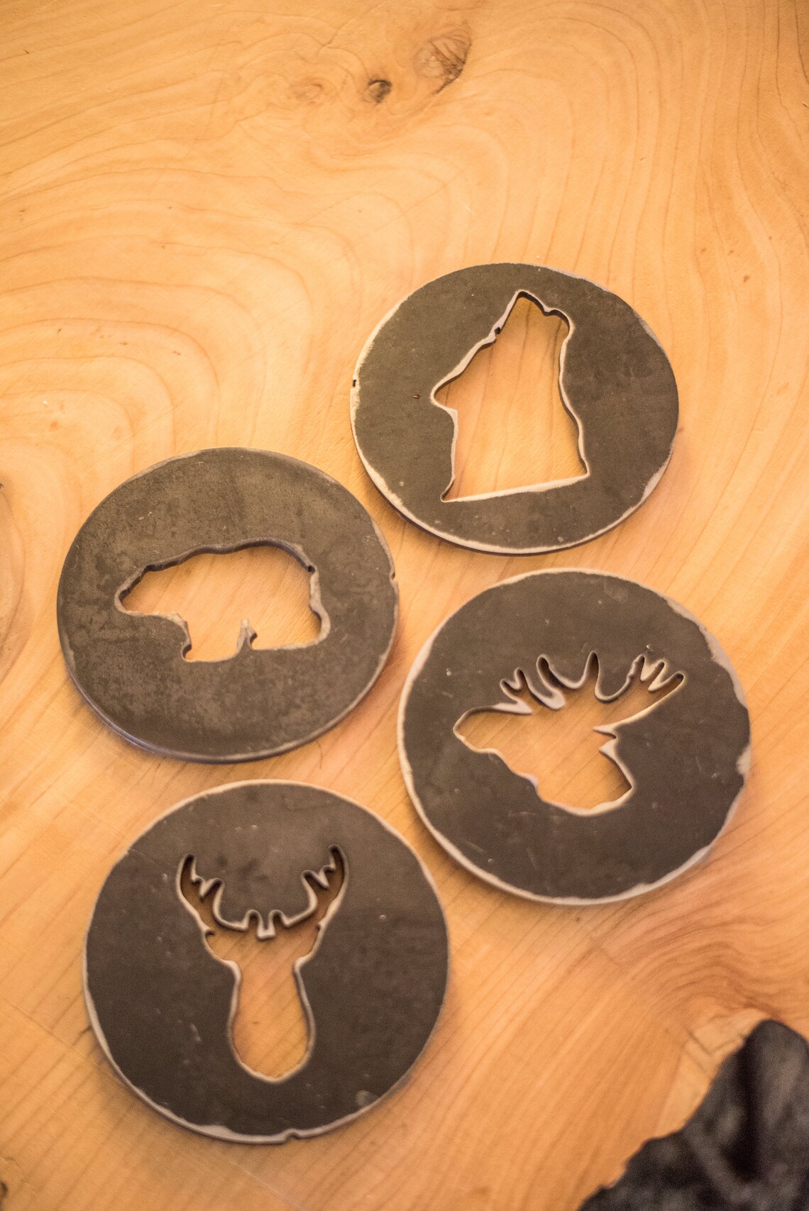 Metal Coaster Set, Steel Table Coasters, Wildlife Table Coasters ...