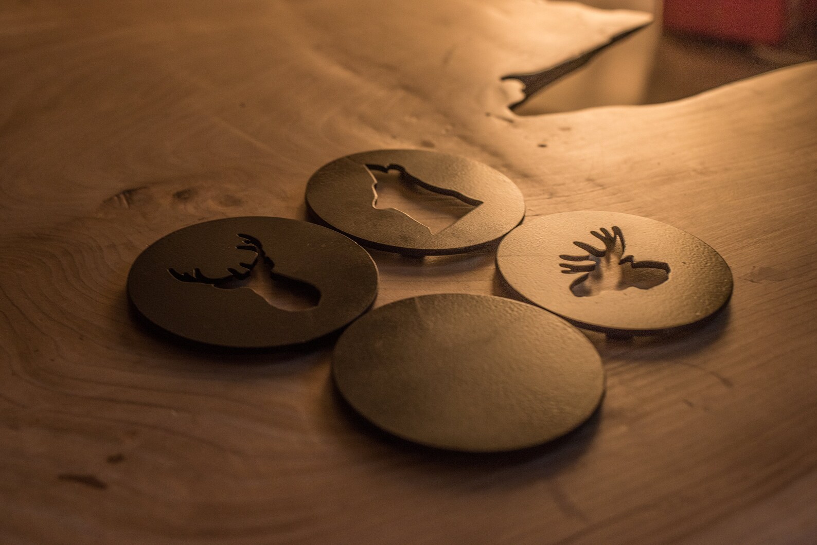 Metal Coaster Set, Steel Table Coasters, Wildlife Table Coasters ...