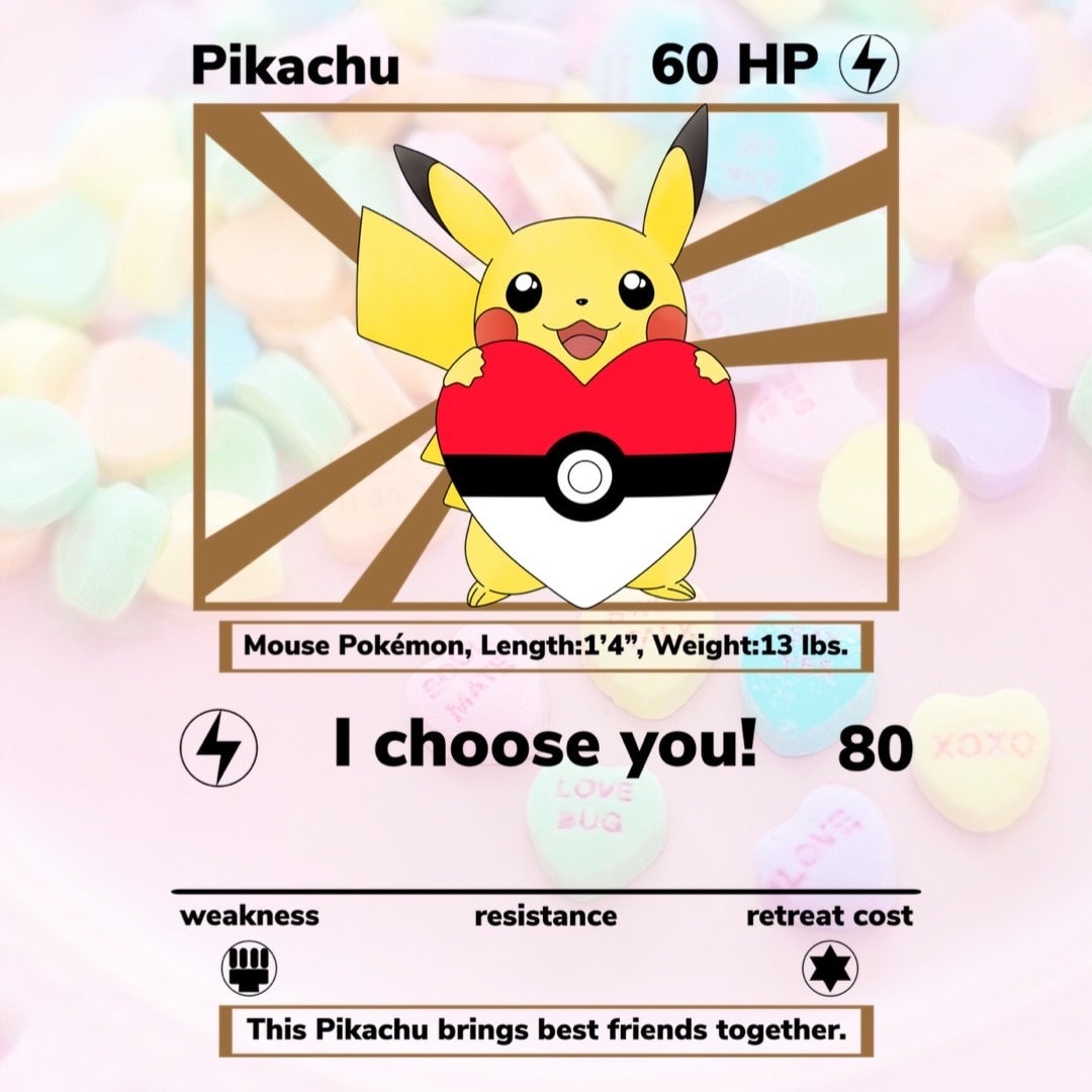 Pokémon Valentine’s Day Cards Digital PNG - Etsy