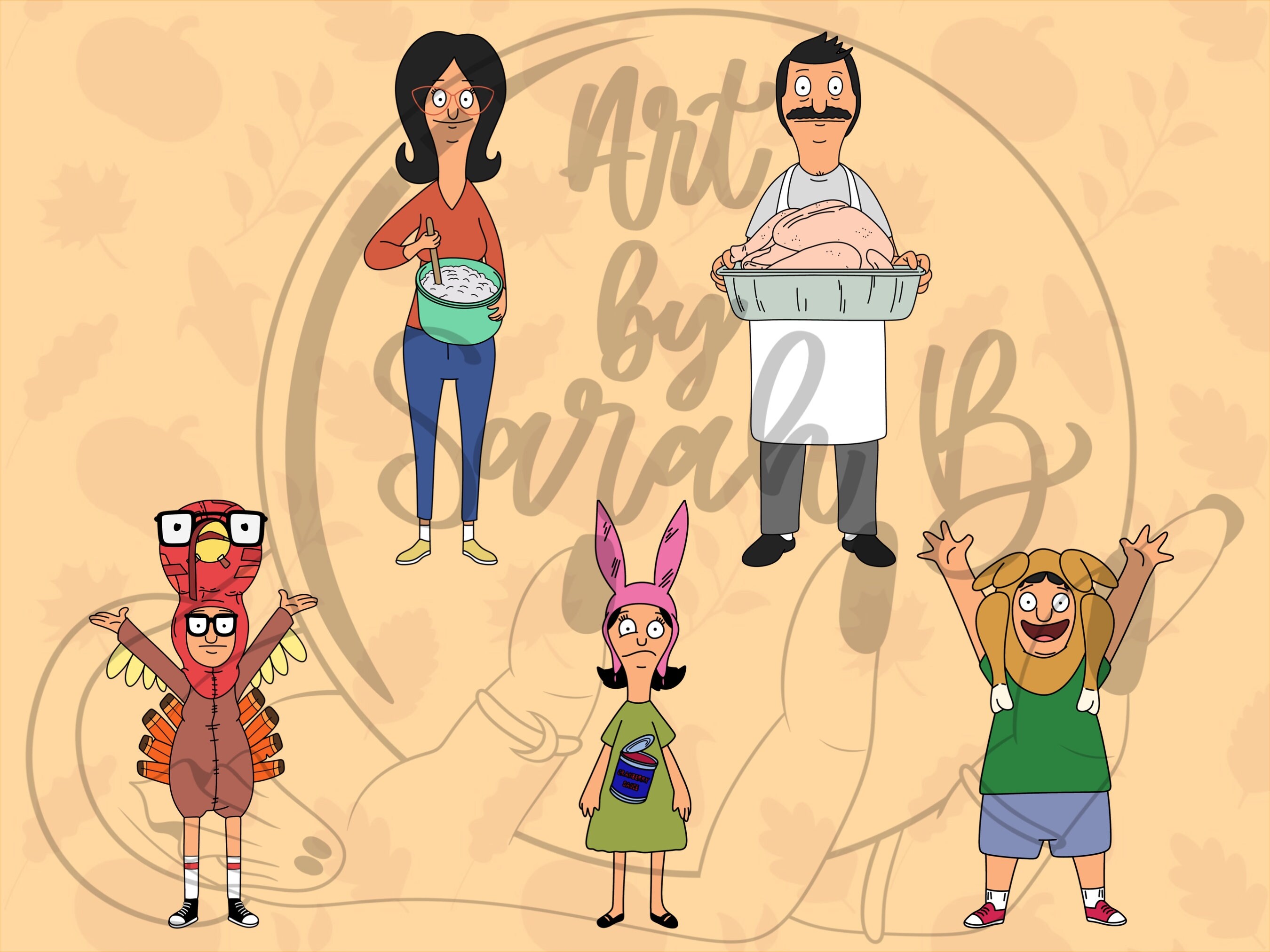 Bobs Burgers Thanksgiving PNG Transparent Background Instant Digital ...