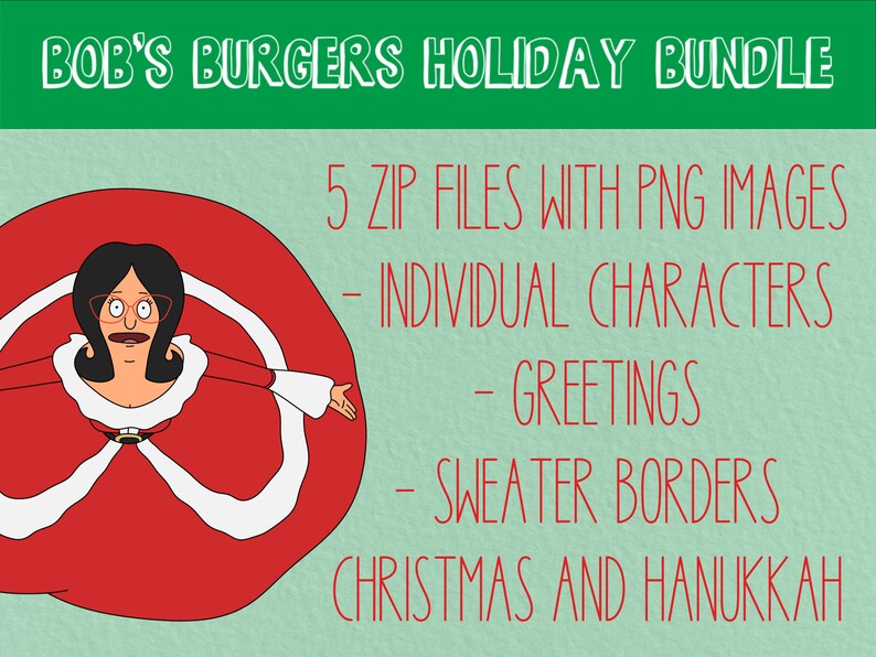 Bobs Burgers Holiday PNG Bundle - Etsy