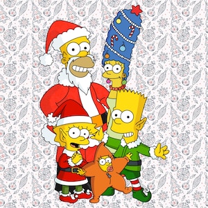 The Simpsons Christmas PNG of Each Character - Etsy