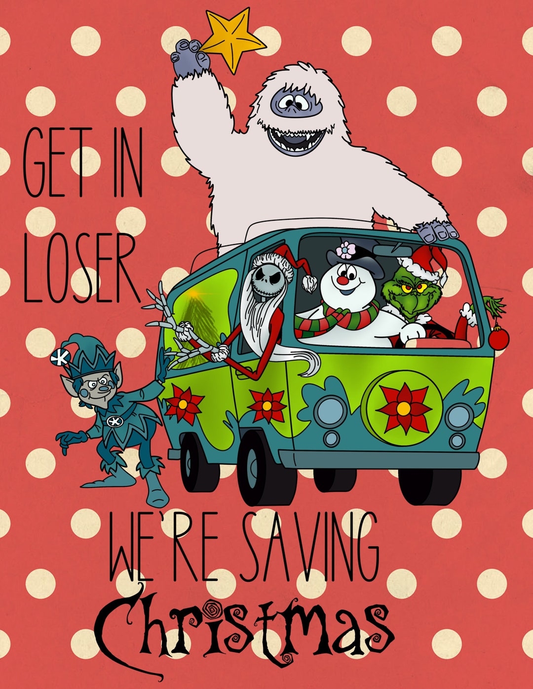 Saving Christmas PNG Frosty Grinch Jack Mystery Machine - Etsy