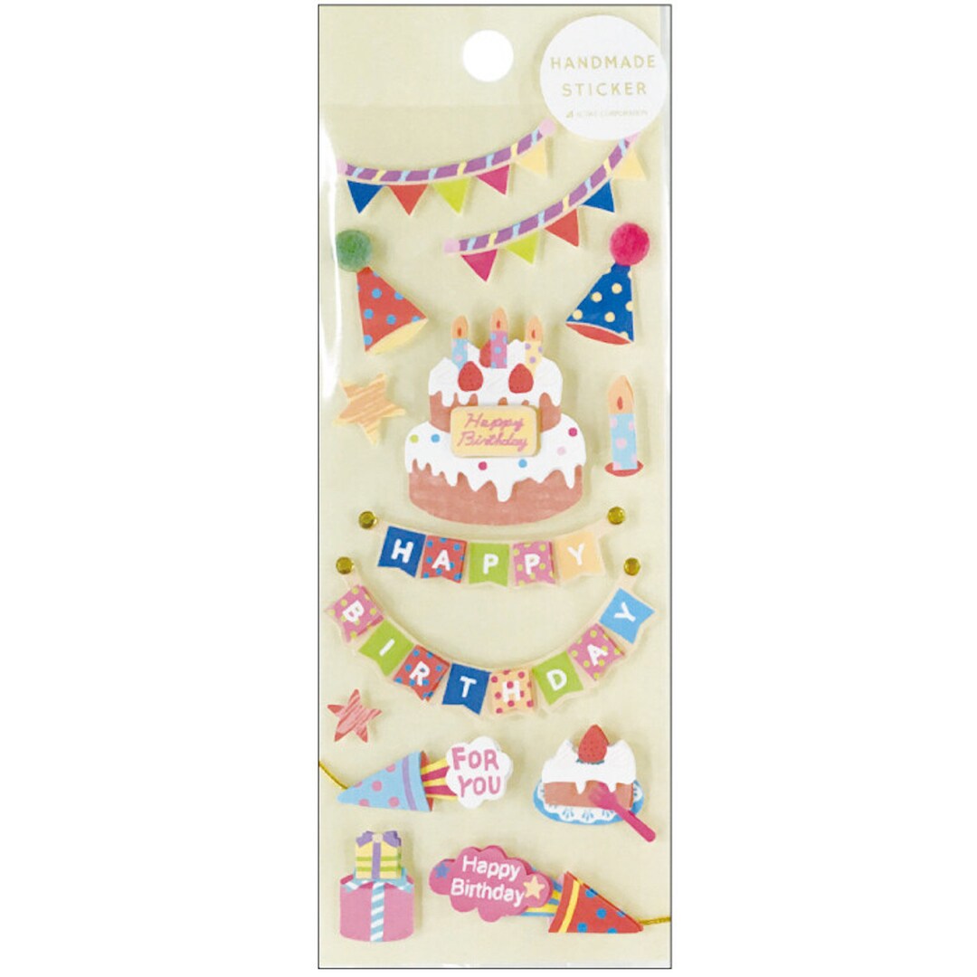 Birthday Decoration Sticker | Handmade Birthday Birthday Card | Cake ...