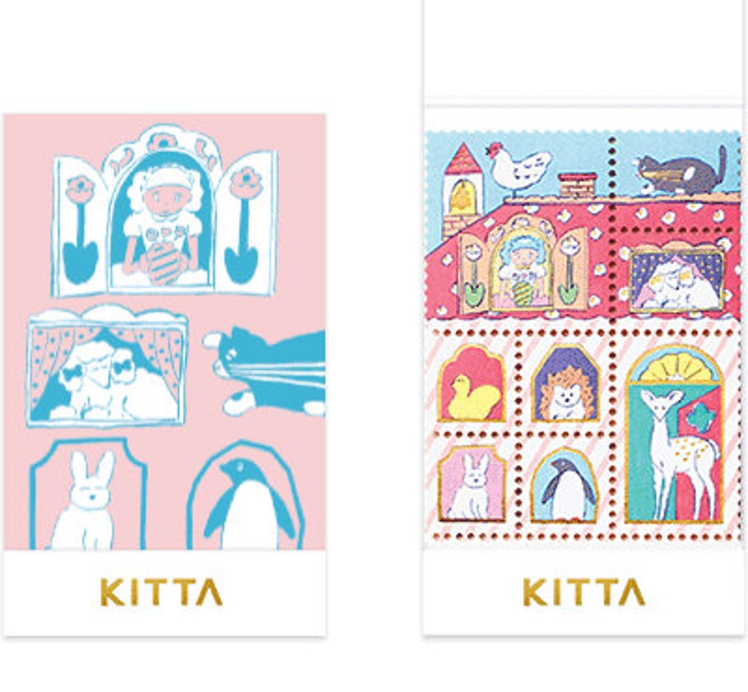 KINGJIM KITTA Vol.14 House Stamp-style Gold Foil Sticker Seal Decorate ...