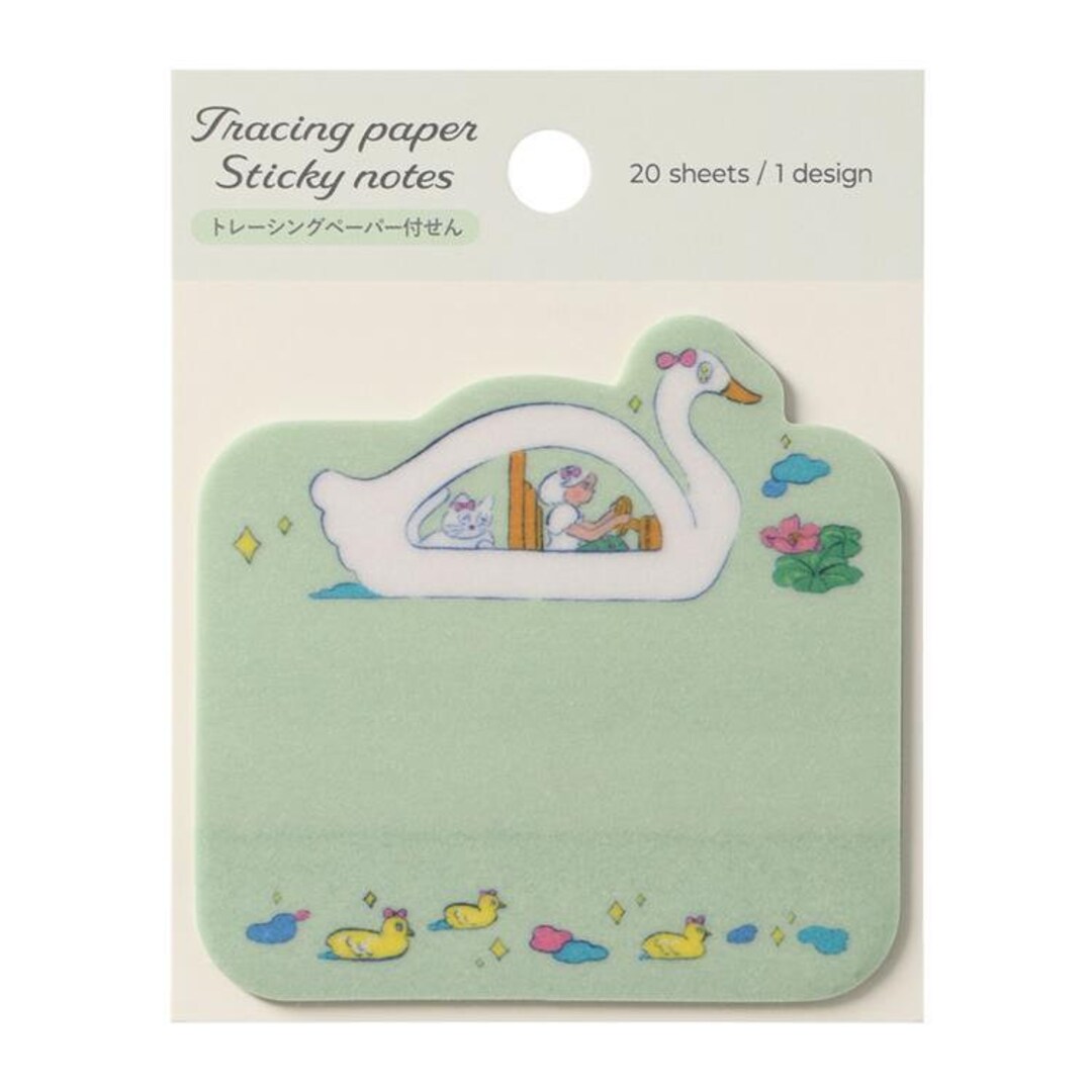 Mark's Heisuke Kitazawa Swan Boat Mint Green Tracing Paper Sticky Notes ...