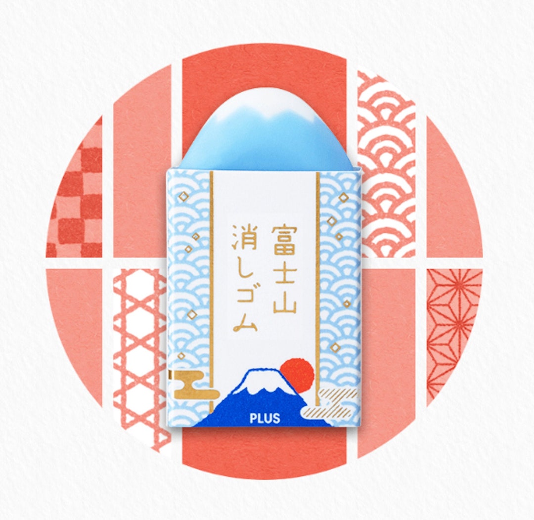 PLUS Mt. Fuji Eraser| Blue|sky|mount Fuji| FUJI Mountain| Japan|rubber ...