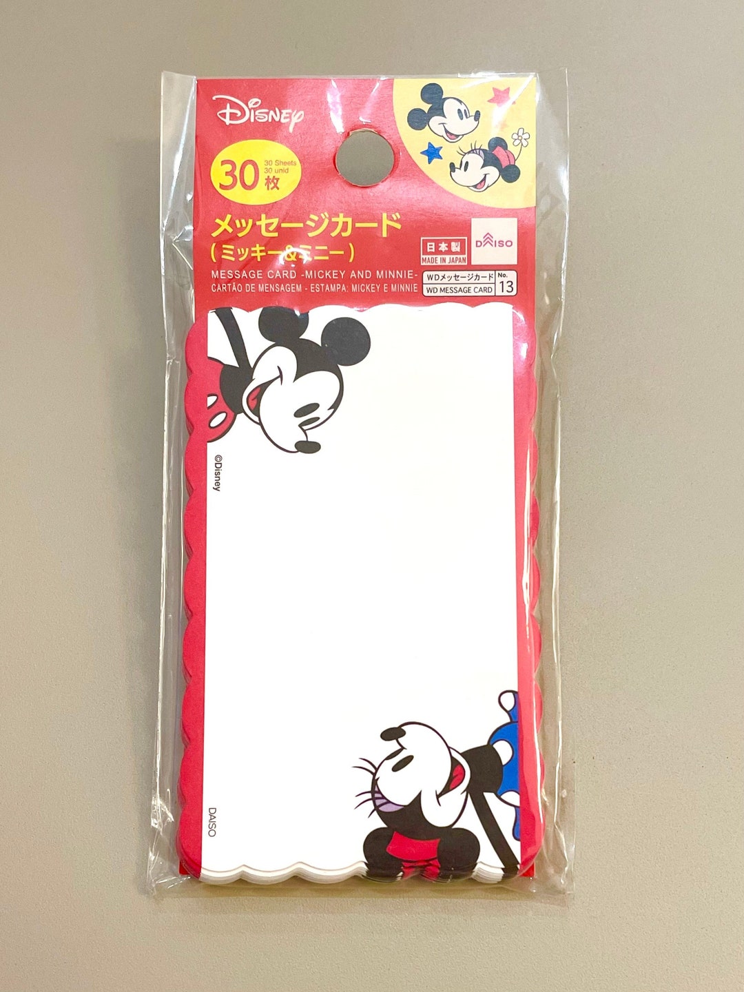 Disney| Mickey| Minnie| Message Cards| Mini Card | 30pcs - Etsy