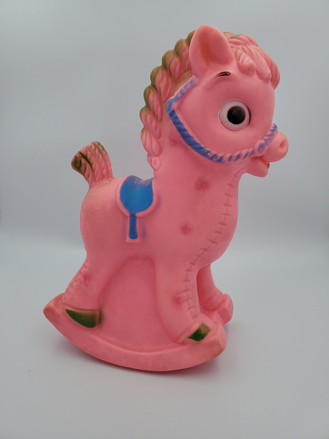 1960's Pink Rocking Horse Squeaky Toy Tawian - Etsy