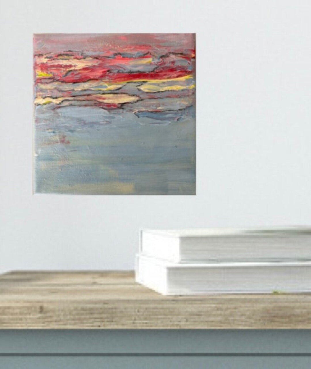 Small Acrylic Paintingabstract Landscape Artpinks & Blues15cm X ...