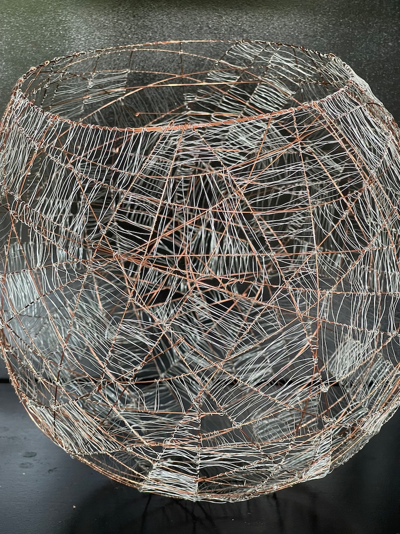 Delicate Large Wire Bowl Wire Sculpture Intricate Woven Karen Canning ...