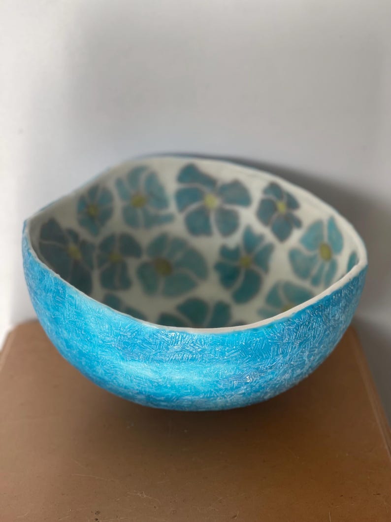 River of Dreams - Unique Encaustic and Mixed Media Decorative Bowl - Etsy