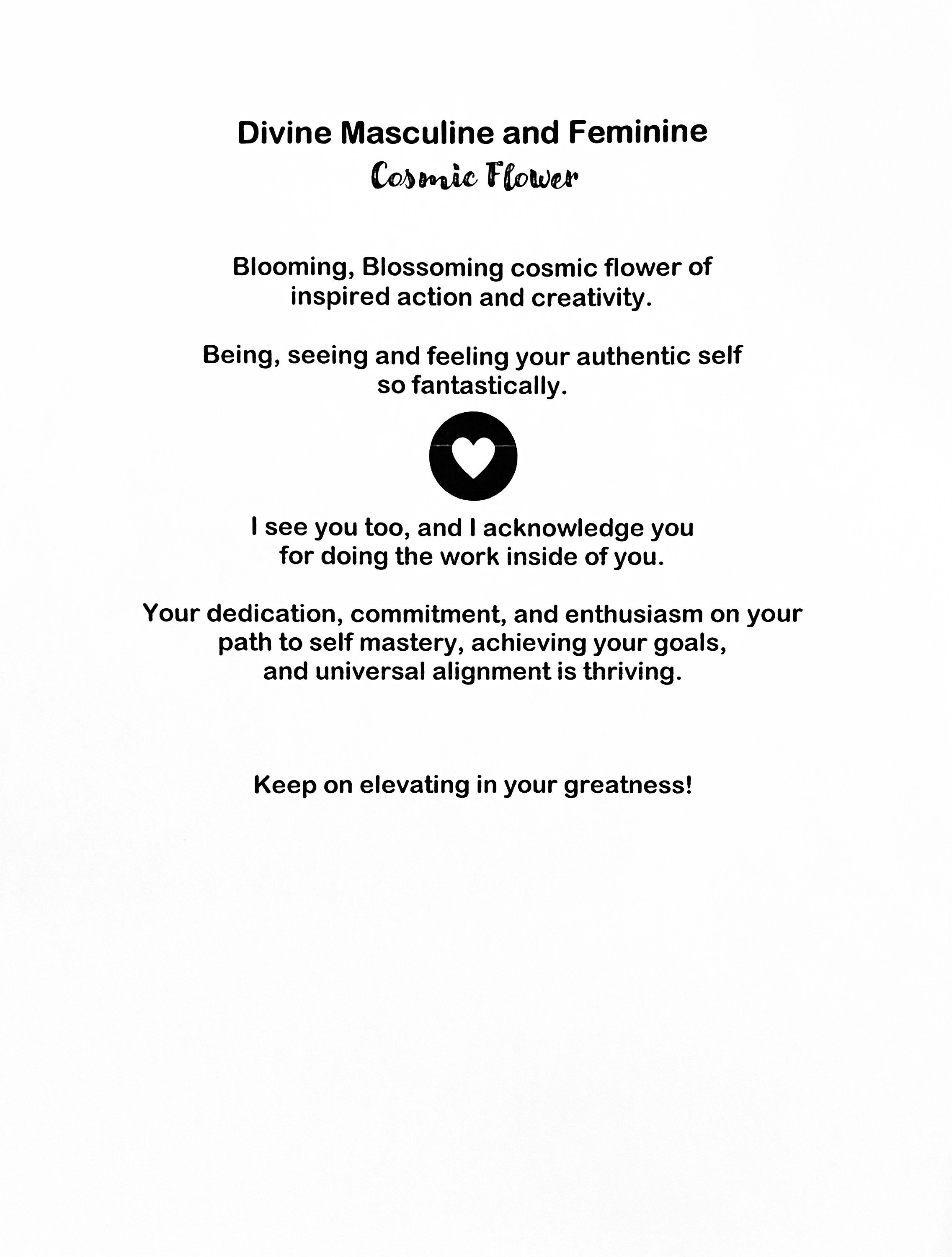 Divine Masculine and Feminine Cosmic Flower Wall Decals Greeting Card ...