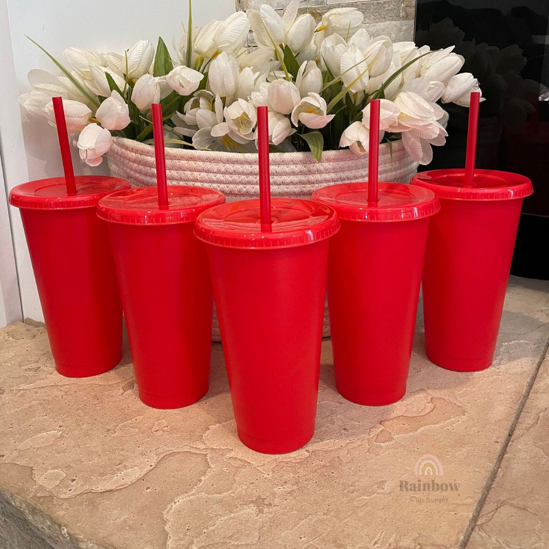 Red Reusable Cold Cup 24oz. - Etsy