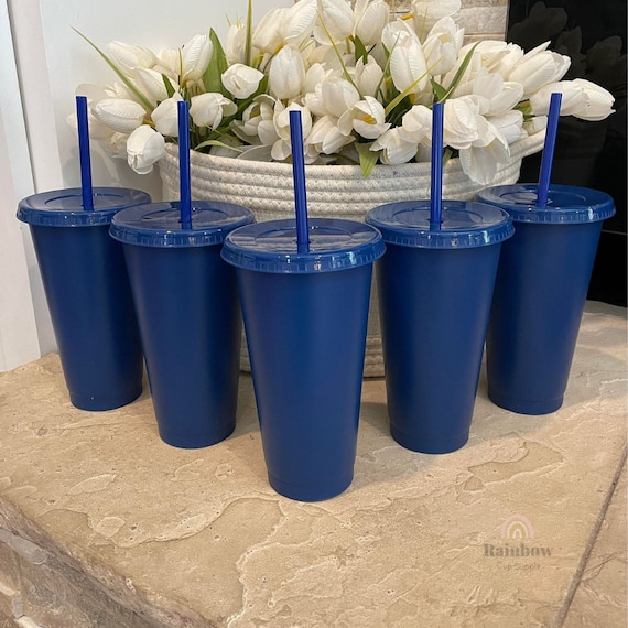 Blue Reusable Cold Cup 24oz. - Etsy