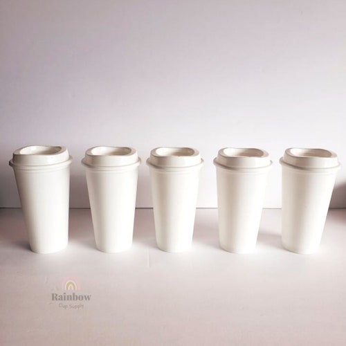 White Reusable Cold Cup 24oz. - Etsy