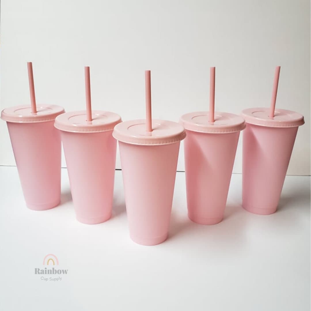 Light Pastel Pink Reusable Cold Cup 24oz. - Etsy