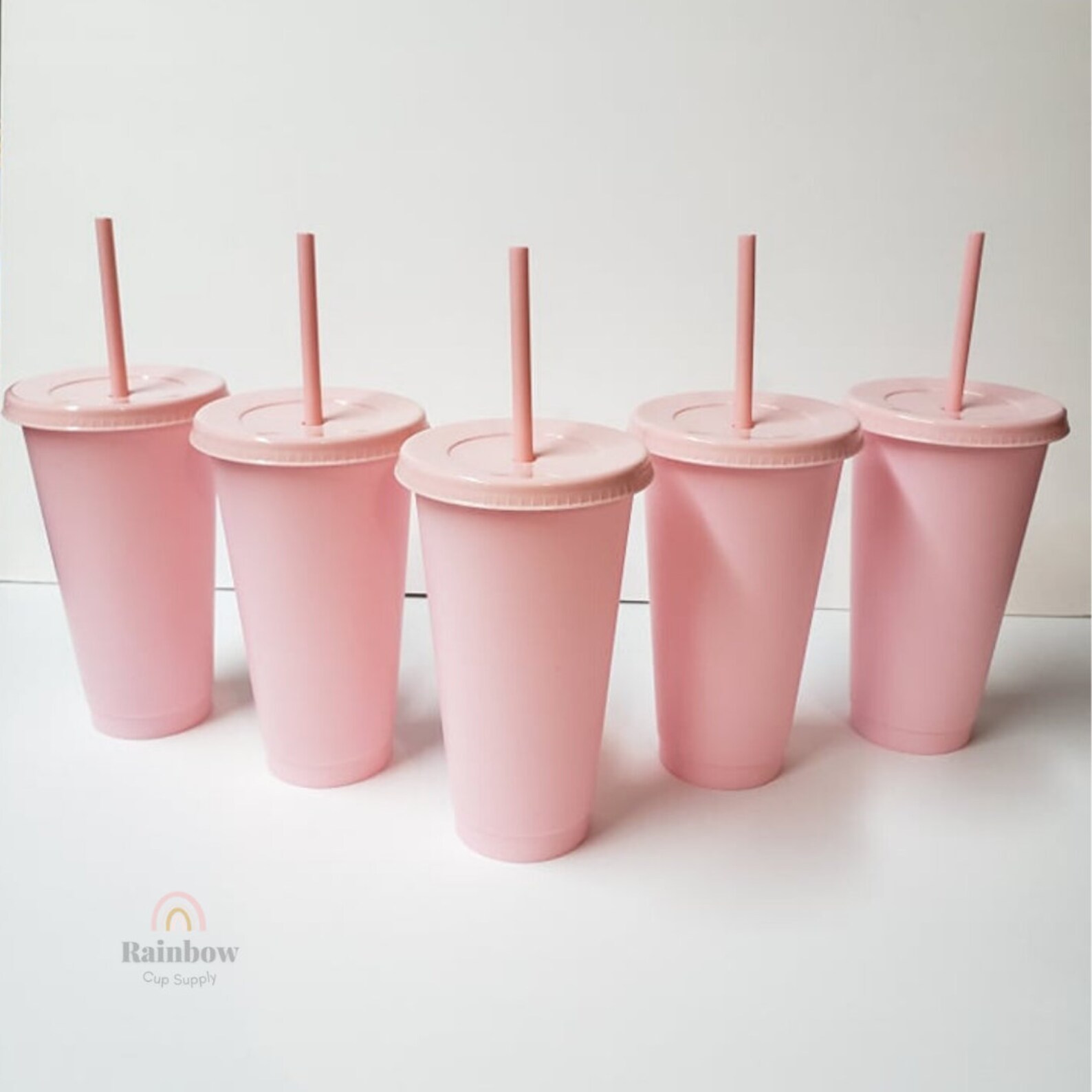 Light Pastel Pink Reusable Cold Cup 24oz. - Etsy