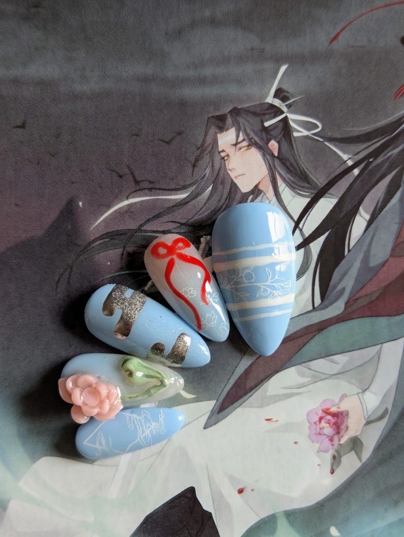 MDZS Press on Nails: the Untamed, Wei Ying & Lan Zhan, Reusable ...