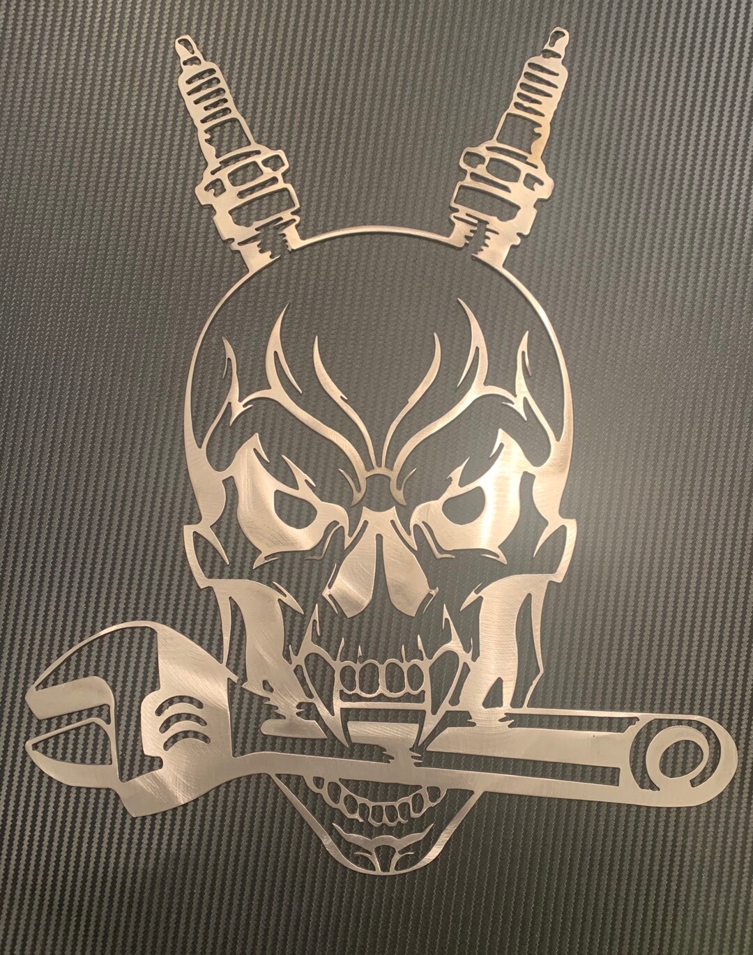 Mechanics Skull With Spark Plgs and Wrench - Etsy