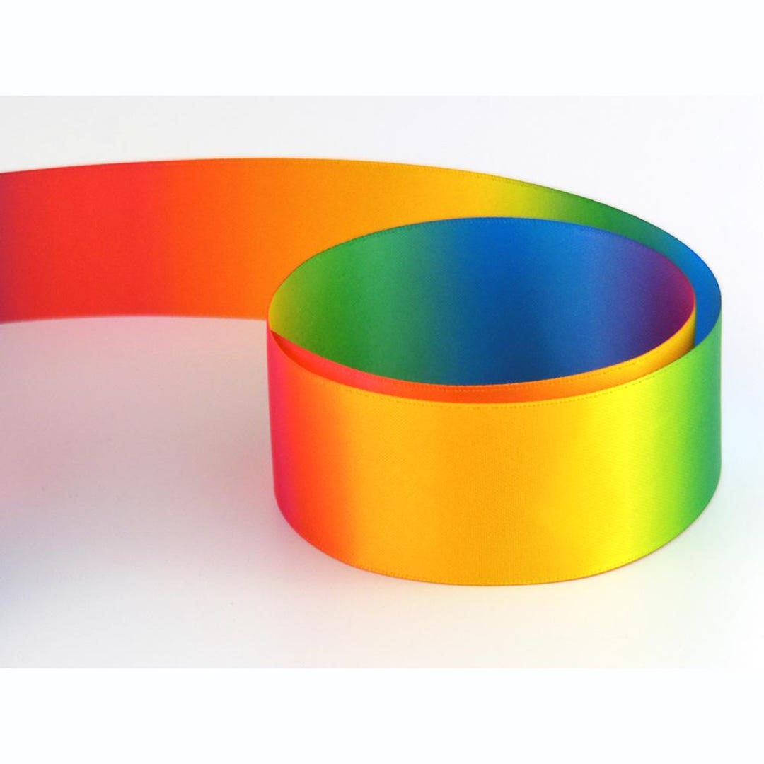 Rainbow Satin Ribbon, Double Sided, 5 Yards - Etsy