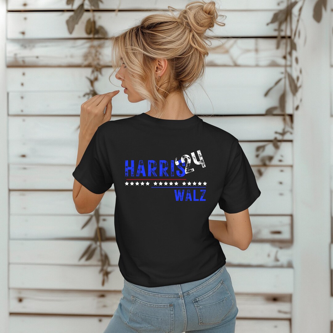 Unique Front and Back Design Harris Walz 2024 Shirt 24 Great Gift for ...