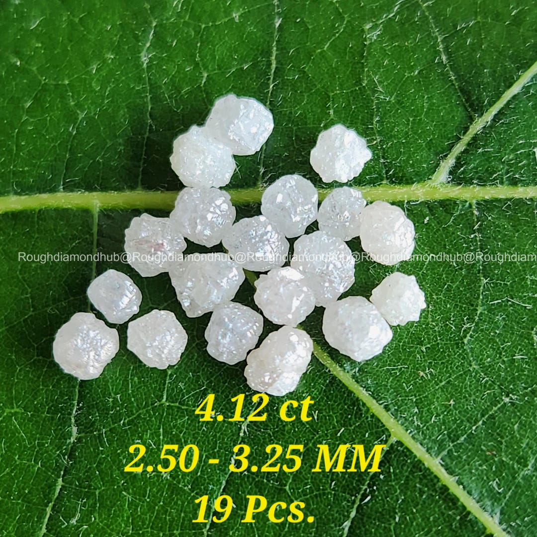 Snow White Rough Diamonds 4.12 Ct 2.50-3.25mm Natural Unpolished ...