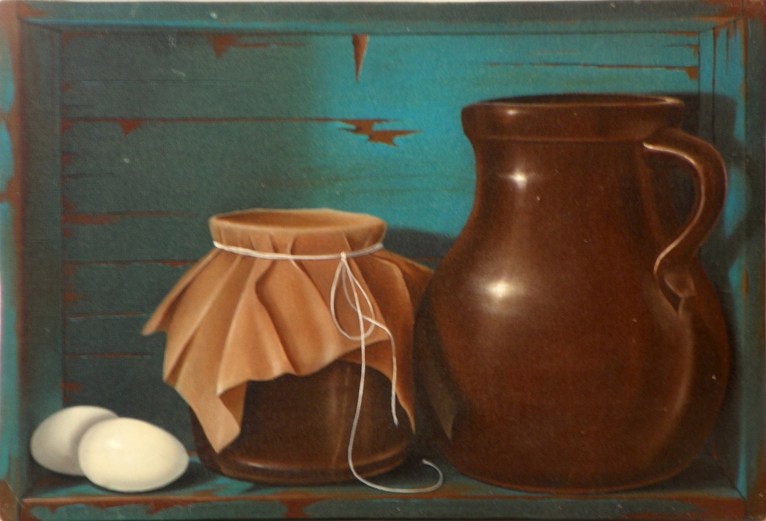 Original Oil Painting Early Work by Ann Osenga, " Mama's Kitchen ...