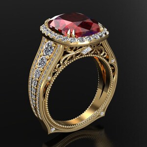 7 Carat Ruby Engagement Ring Unique Ruby Engagement Rings in 14k or 18k ...