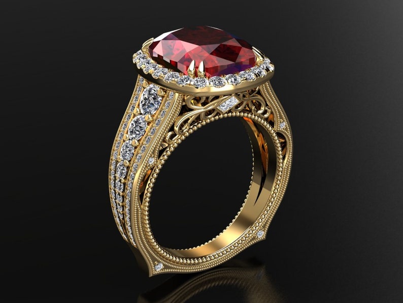 7 Carat Ruby Engagement Ring Unique Ruby Engagement Rings In | Etsy